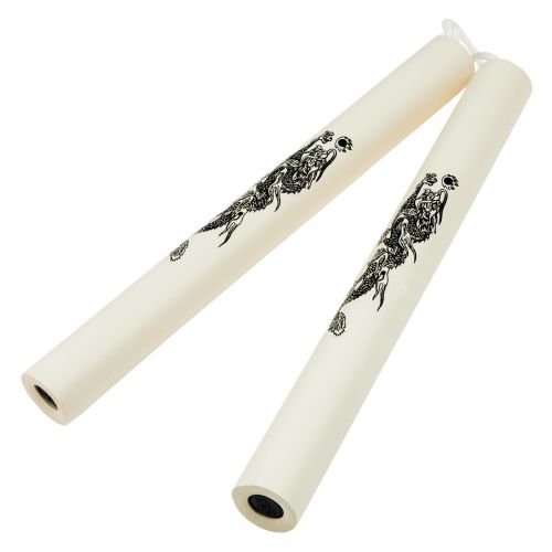 Practice Nunchaku Nunchucks W/Dragon Foam White 8"