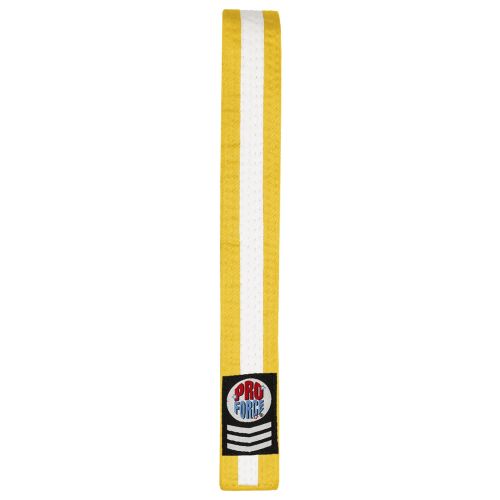 ProForce® 1.75" Double Wrap Thunder White Stripe Karate Belt Yellow w ...