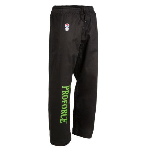 ProForce Sport® Combat Pants 8 oz. Black w/ Neon Green Logo #4