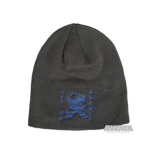 KNIT BEANIE HAT GRAY ACTION KARATE