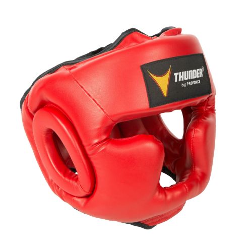 ProForce® Thunder Vinyl Full-Face Boxing Headgear Red L/XL